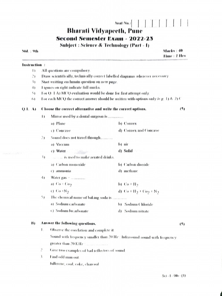 2nd Semester 9th S-1 | PDF | Mirror | Materials