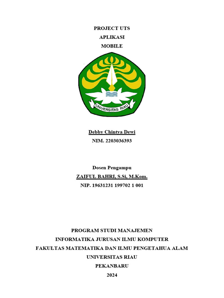 Debby Chintya Dewi Project UTS Aplikasi Mobile | PDF