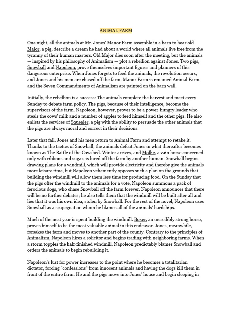 Eng B - Animal Farm | PDF