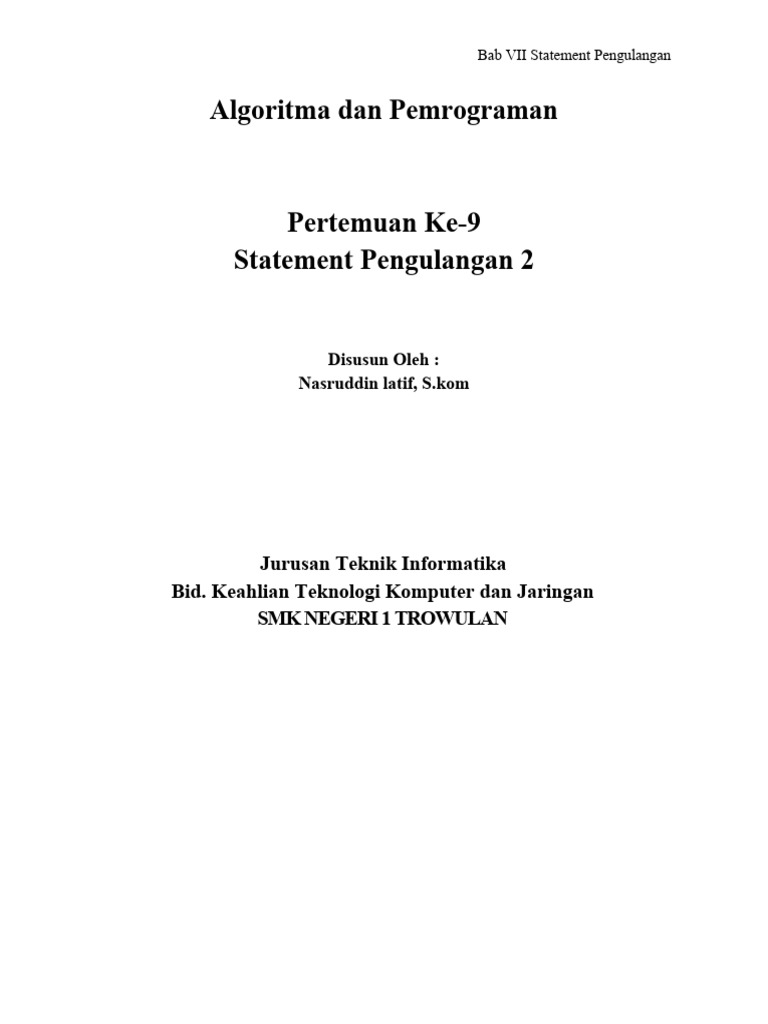 Struktur Pengulangan dalam C++ | PDF