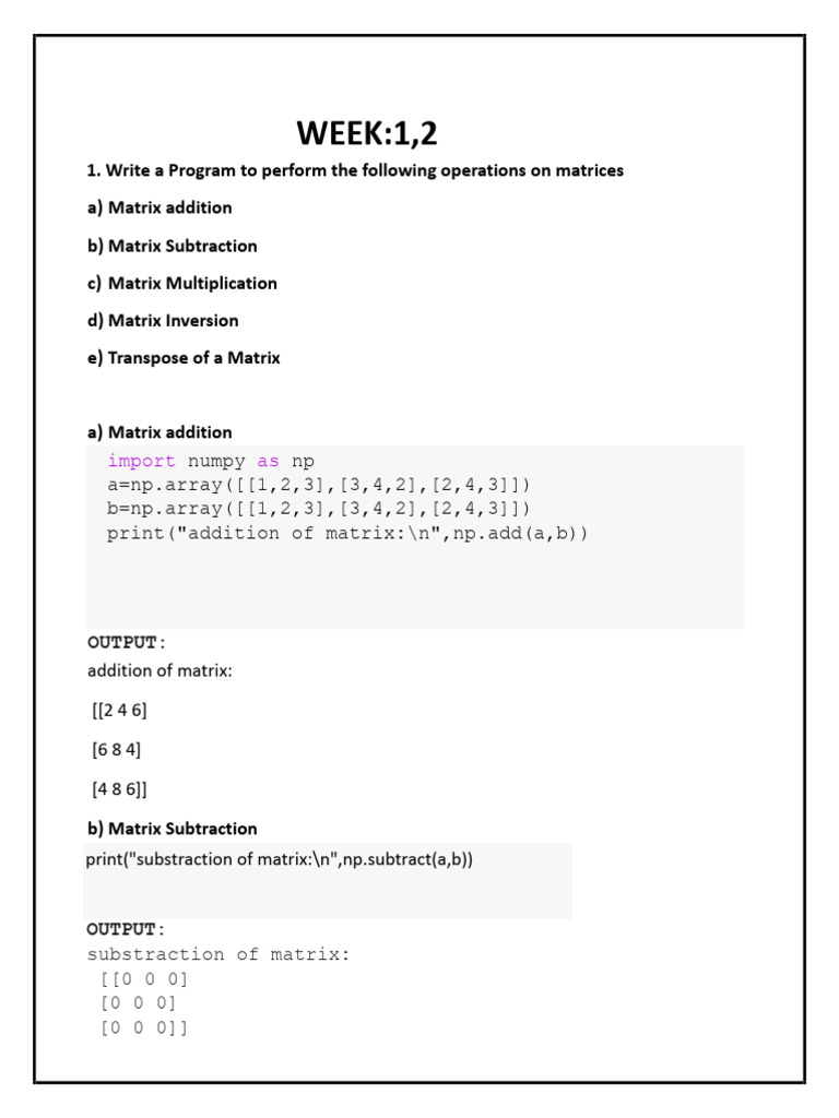 AI final pdf | PDF | Matrix (Mathematics) | Errors And Residuals