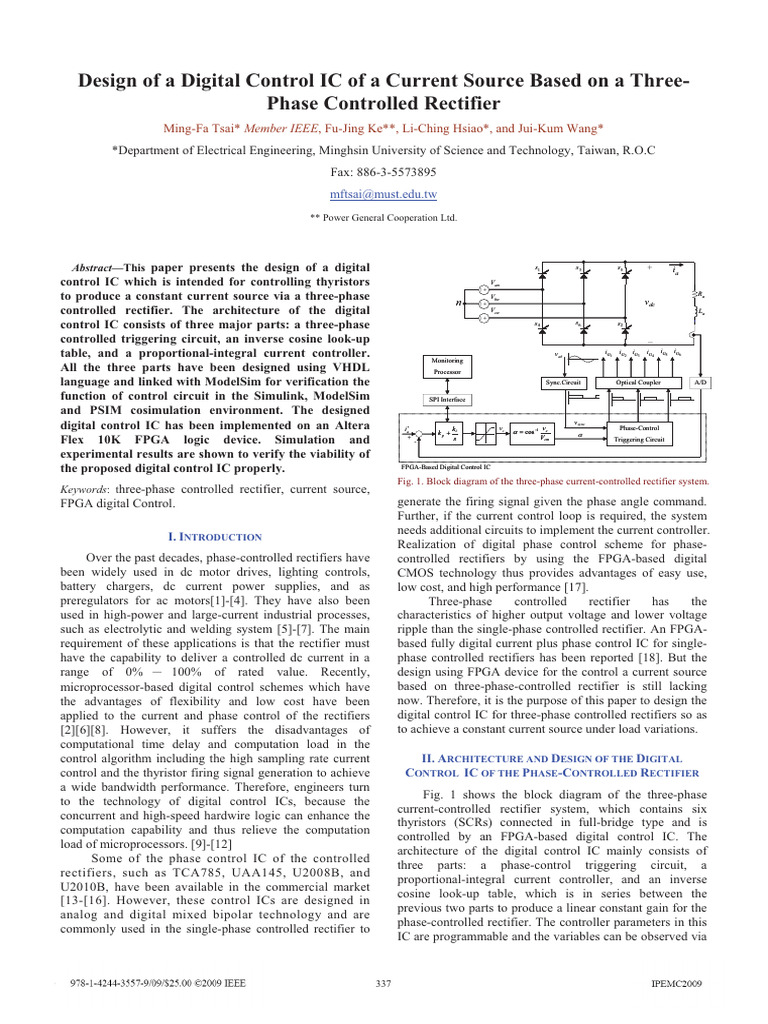 FPGA-Based Digital Control IC Design | PDF | Rectifier | Electric Power