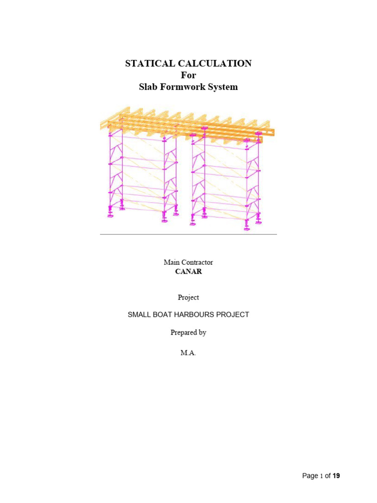 Statical Calculation Slab | PDF | Beam (Structure) | Bending