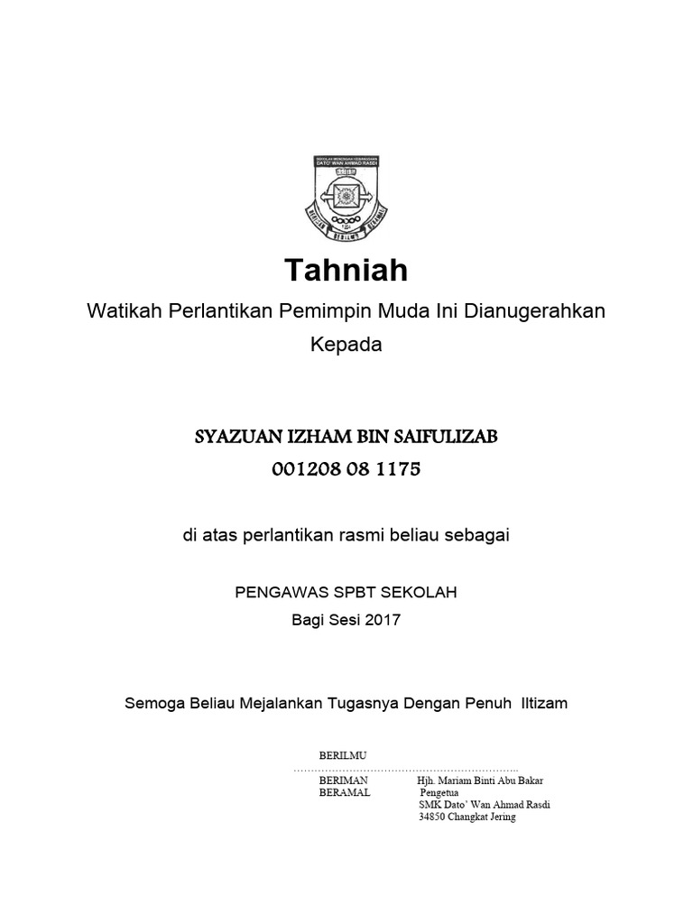 Tahniah | PDF Tahniah | PDF