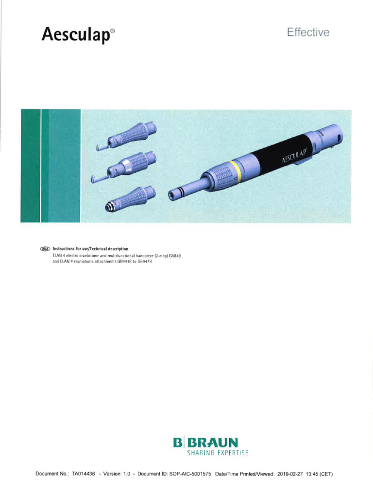 ELAN 4 Electro Craniotome and Multifunctional Handpiece (2-ring) GA849 ...