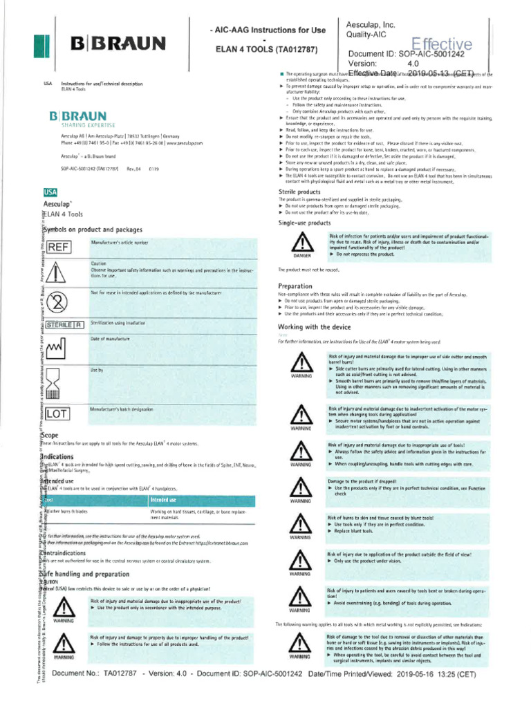 ELAN 4 Tools SOP-AIC-5001242 (TA012787) | PDF
