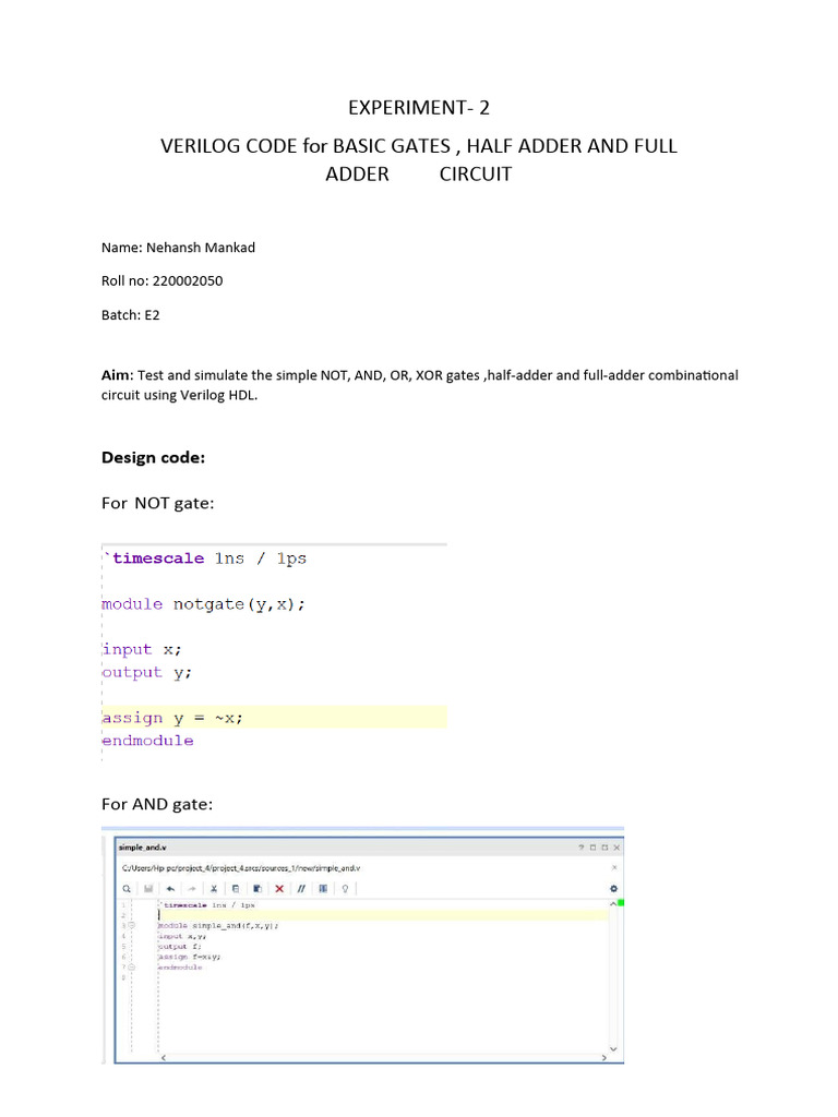 Verilog Lab 258 220002076 | PDF | Electrical Circuits | Electronics Verilog Lab 258 220002076 | PDF | Electrical Circuits | Electronics