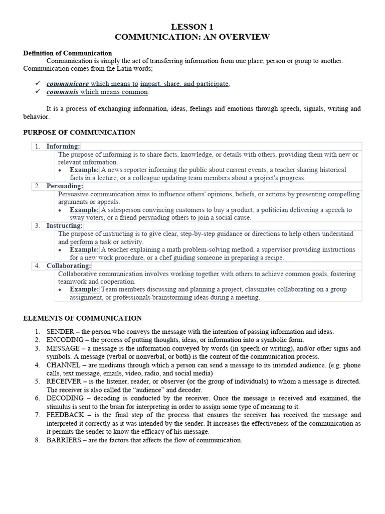 LESSON-1-PCOM | PDF | Communication | Nonverbal Communication