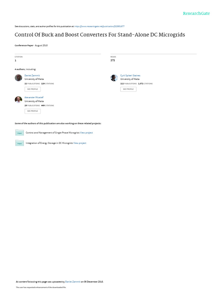 Control Buck Boost Converters ForStand-Alone DC Microgrids Conference | PDF | Direct Current ...