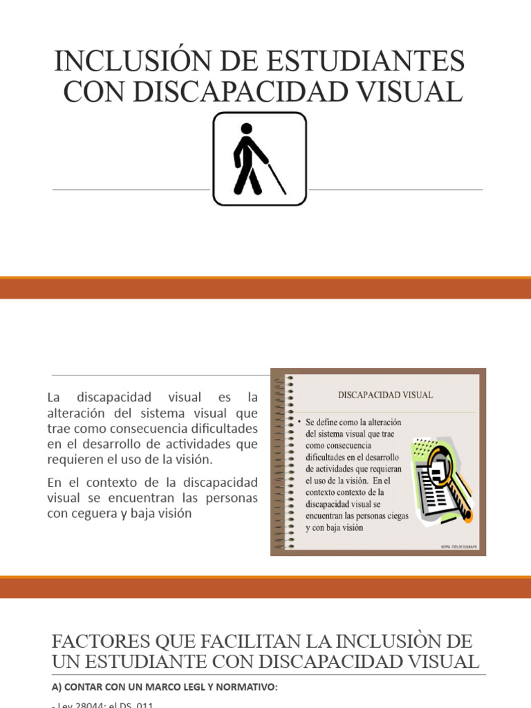 Inclusión Educativa para Estudiantes con Discapacidad Visual | PDF ...