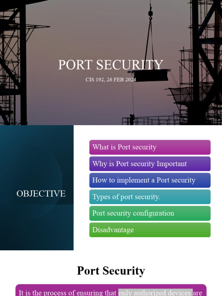 Port Security | PDF | Computer Network | Security