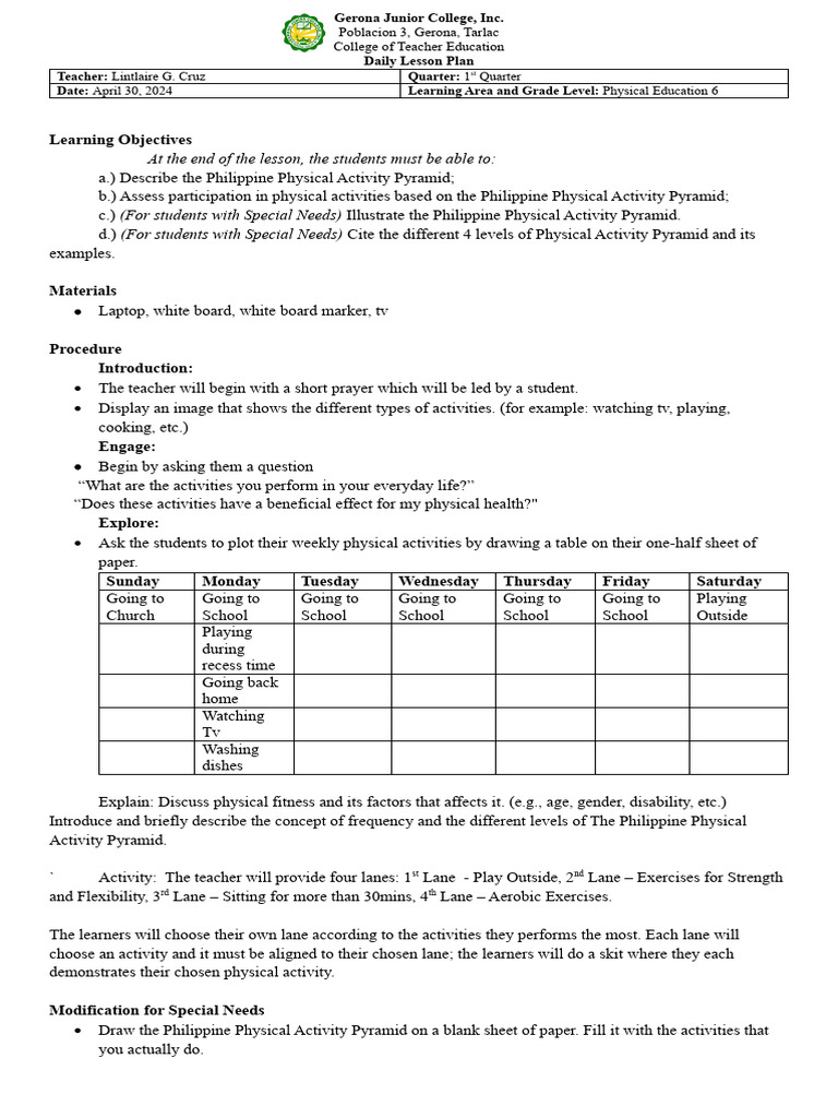 SpEd-Lesson-Plan | PDF | Lesson Plan | Learning