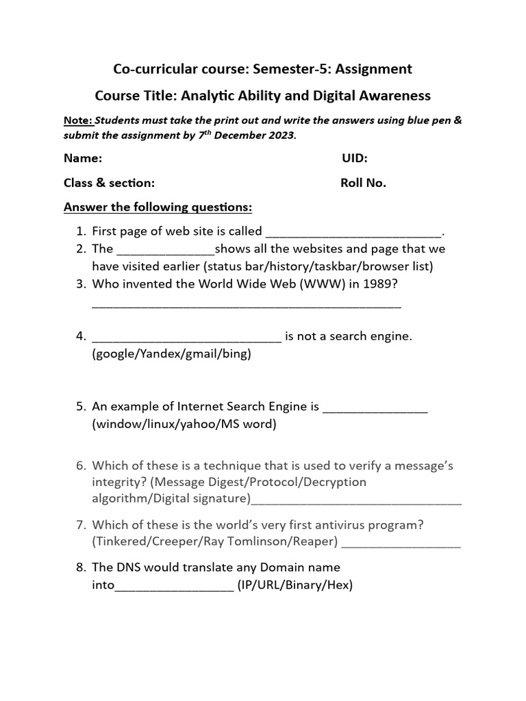 Sem-5 Co-Curricular Assignment | PDF | Security | Computer Security