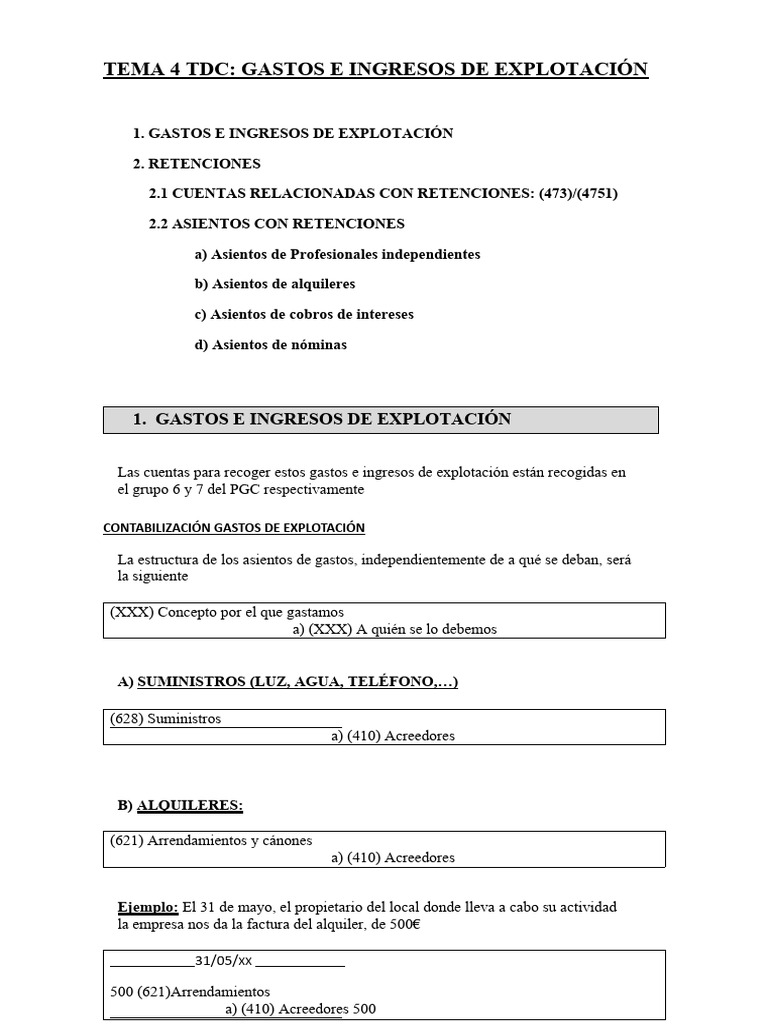 TEMA 4 TDC Gastos e Ingresos | PDF | Salario | Impuestos