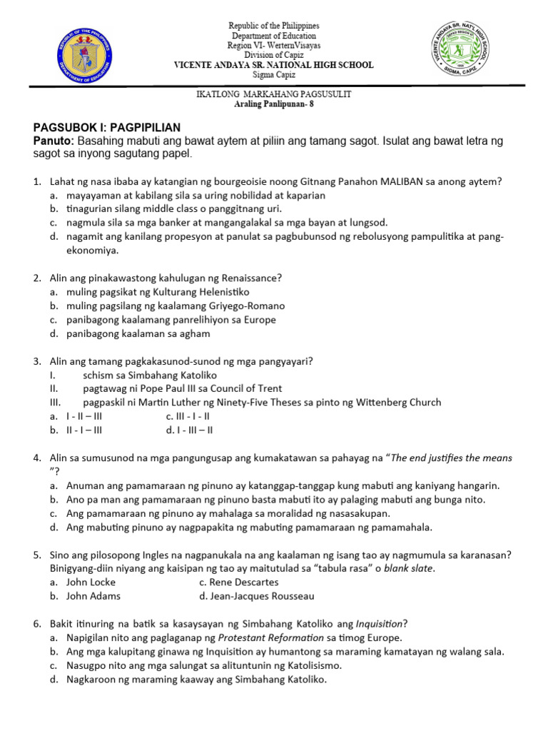 AP Exam 3 | PDF