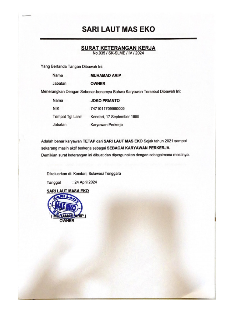 Sari Laut Mas Eko | PDF