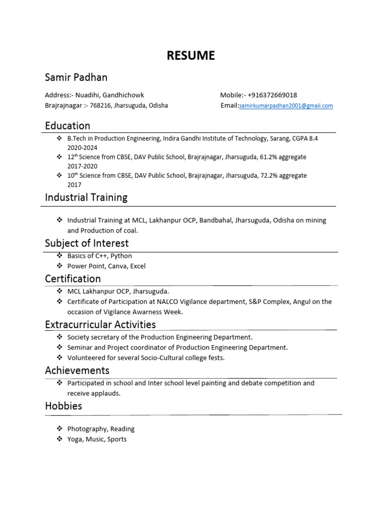 Samir Resume | PDF