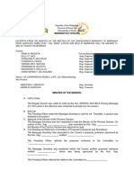 Sample Barangay Session Minutes | PDF | Government | Justice