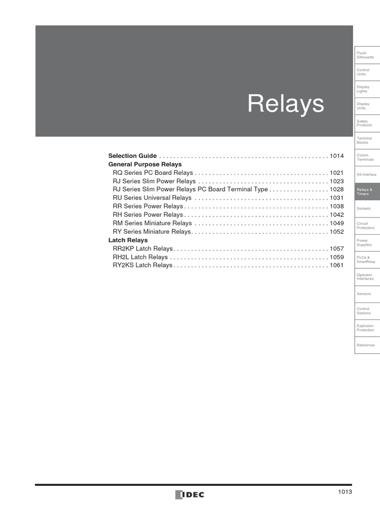 Relays IDEC | PDF | Alternating Current | Relay