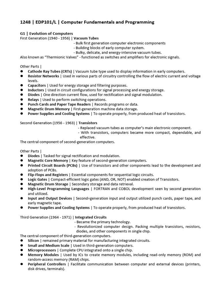 EDP101L - REVIEWER | PDF | Computer Network | Operating System