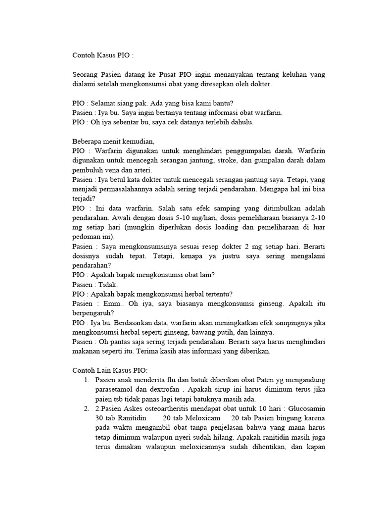 Contoh Kasus PIO | PDF | Kesehatan Holistik