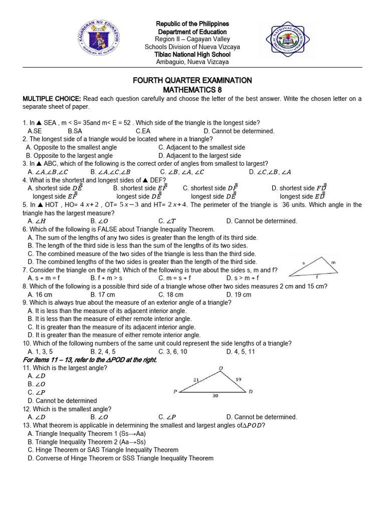 MATH 8 | PDF | Triangle | Euclidean Geometry