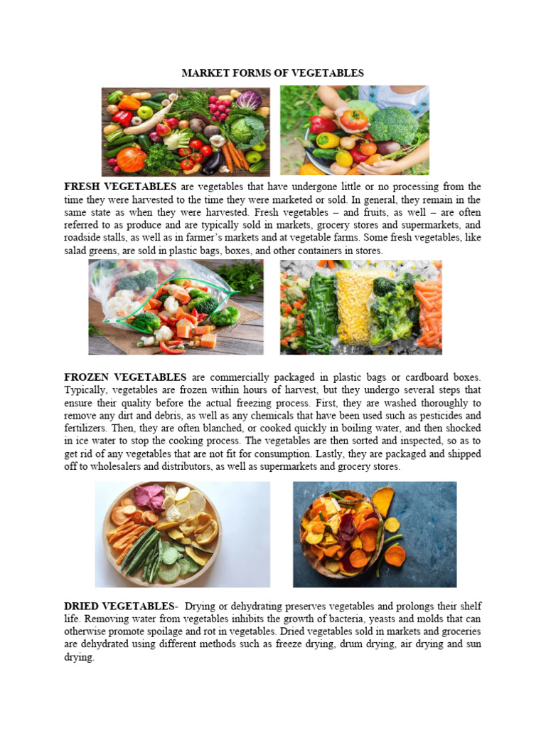 Market Forms of Vegetables | PDF | Grilling | Cooking