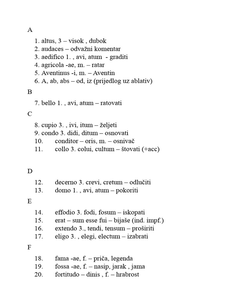 Latinski Vokabular | PDF