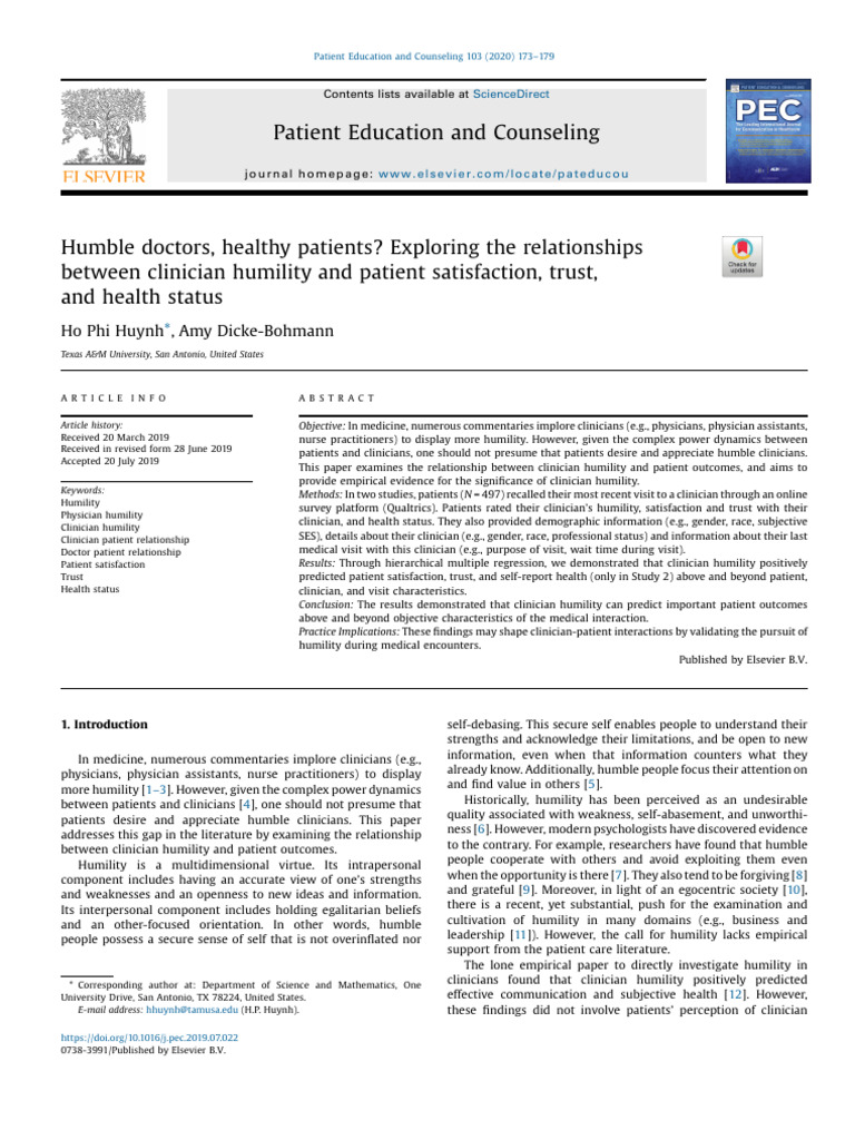Humble Doctors Healthy Patients | PDF | Race And Ethnicity In The ...