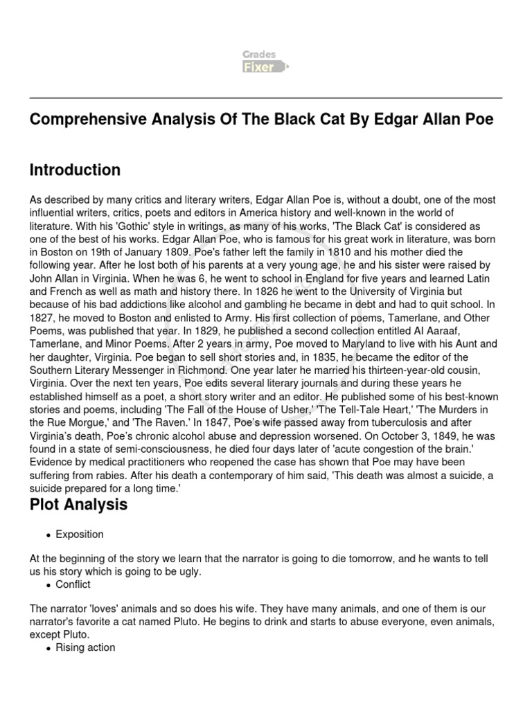 Poe's 'The Black Cat' Analysis | PDF | Clause