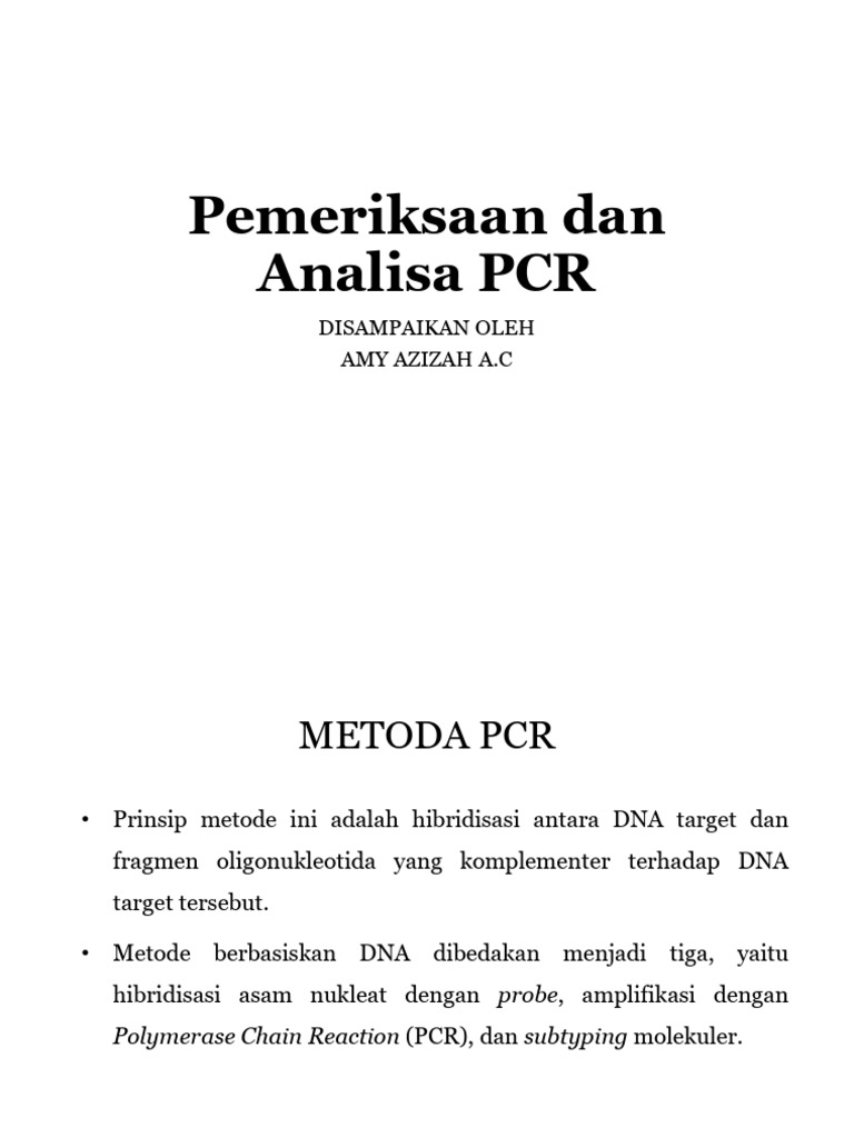Panduan Lengkap Metode PCR | PDF
