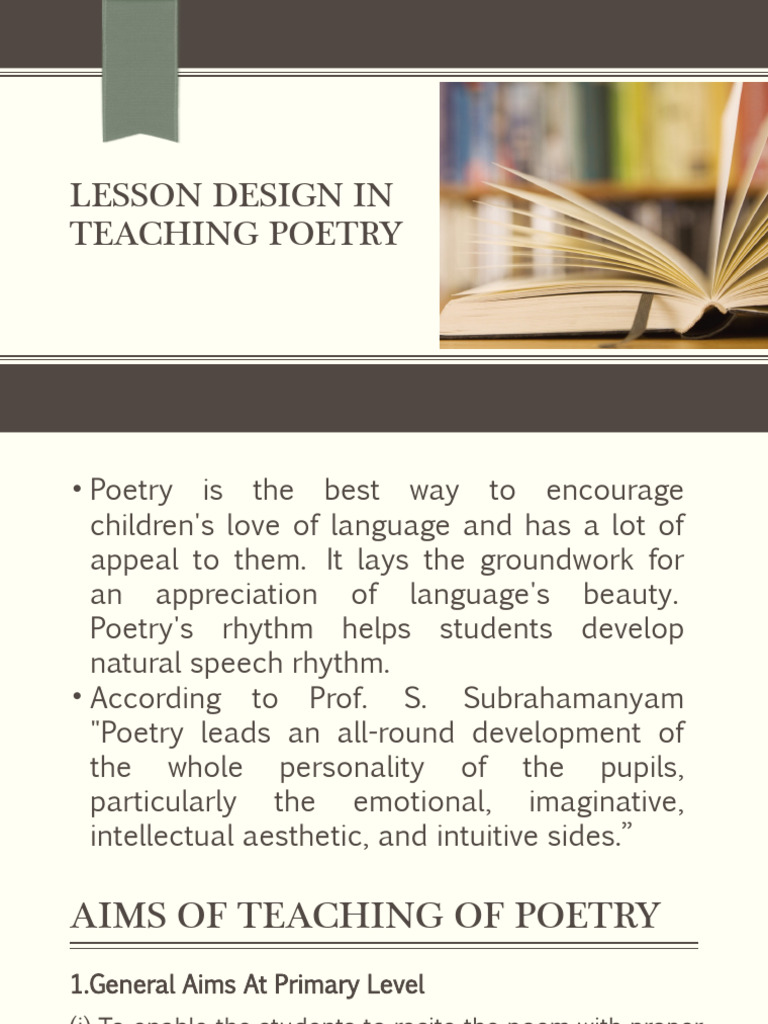 Effective Lesson Design for Teaching Poetry | PDF | Poetry | Cognition
