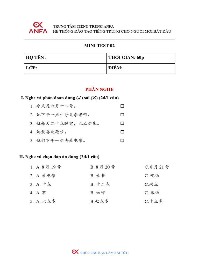 Mini Test 02 | PDF