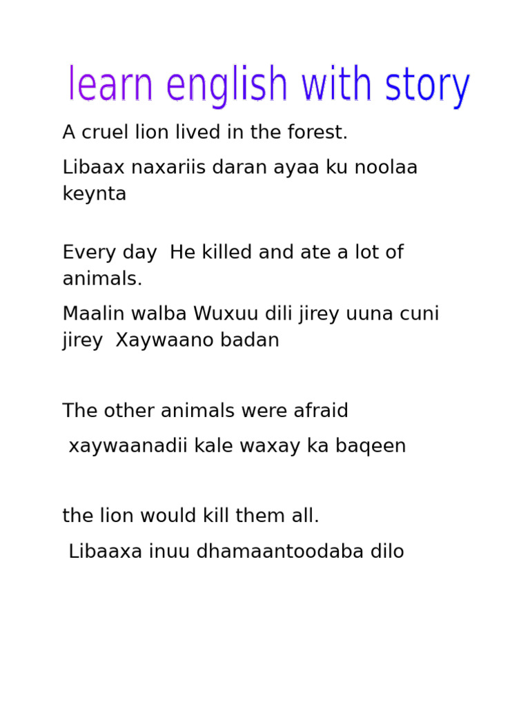Three English story to Somali | PDF