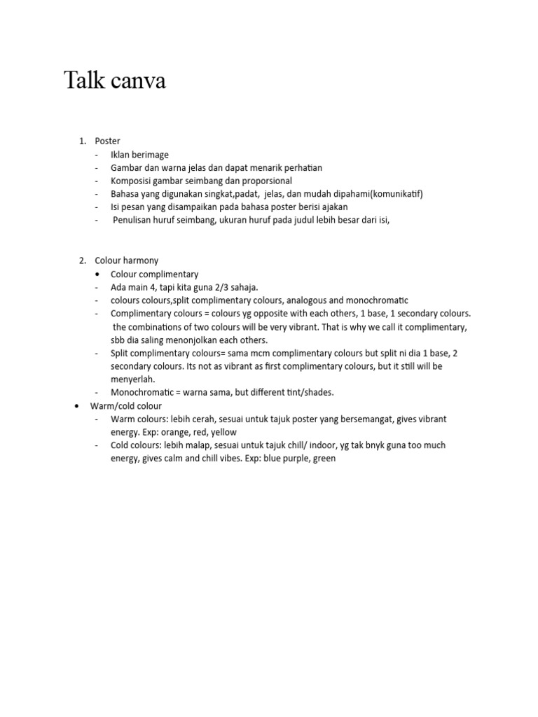 Canva Talk Planning | PDF