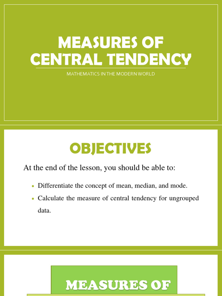 l6 Measures of Central Tendency For Grouped Data | Download Free PDF ...