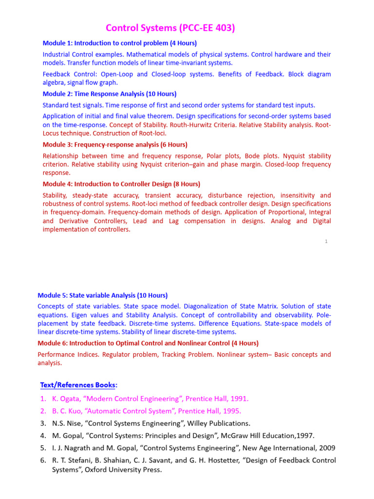 Control Systems Principles Overview | PDF | Control Theory | Feedback