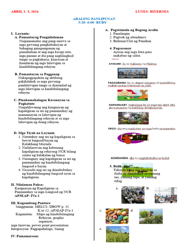Q4 Ap Week 1 Hanapbuhay Ayon Sa Kapaligiran | PDF
