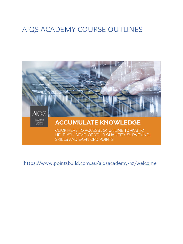 AIQS Academy Course Outlines | PDF | Procurement | Life Cycle Assessment