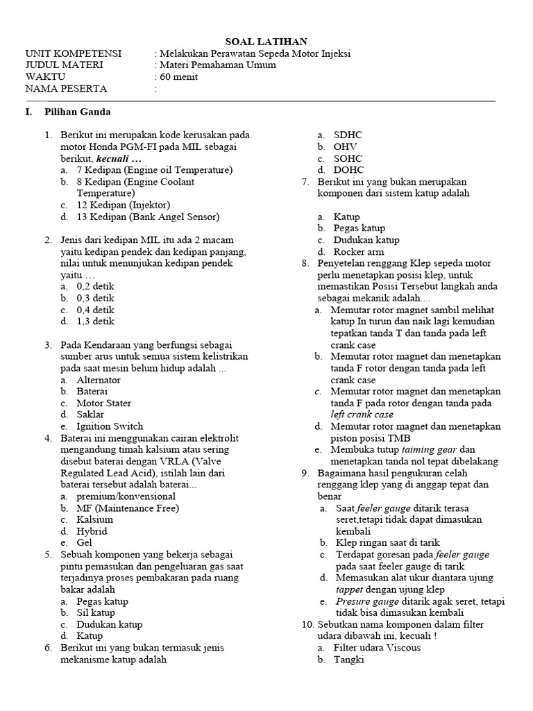 Latihan Soal TSM | PDF