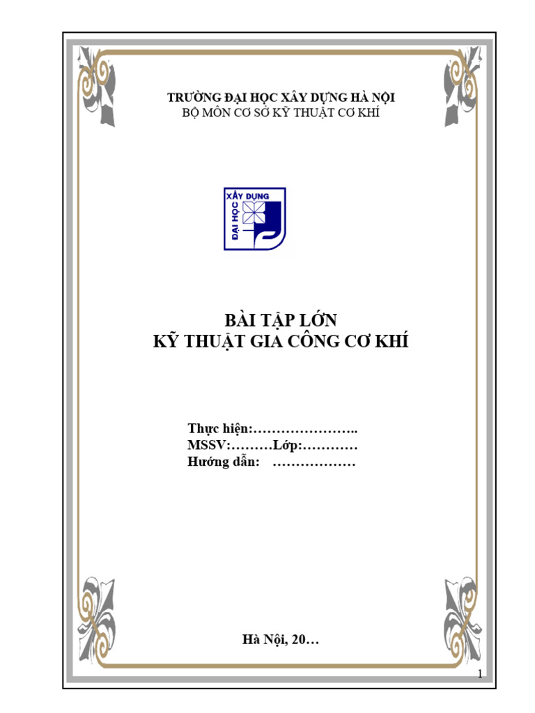 HD BTL Ky Thuat Gia Cong Co Khi | PDF