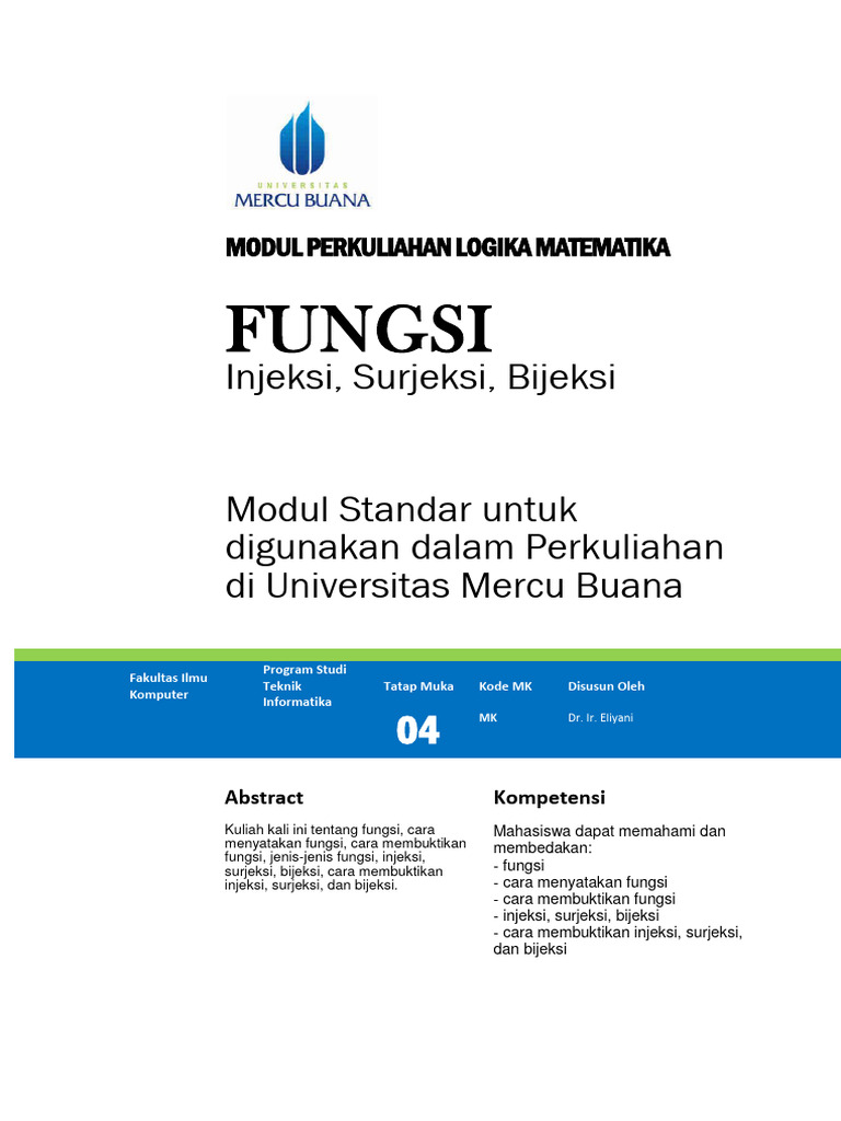 Fungsi: Injeksi, Surjeksi, Bijeksi | PDF