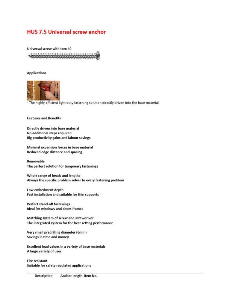 7.5 Screw Anchor | Download Free PDF | Galvanization | Screw