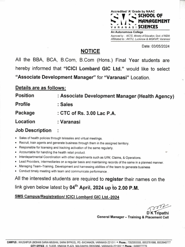 ICICI Lombard GIC Ltd. - Notice | PDF