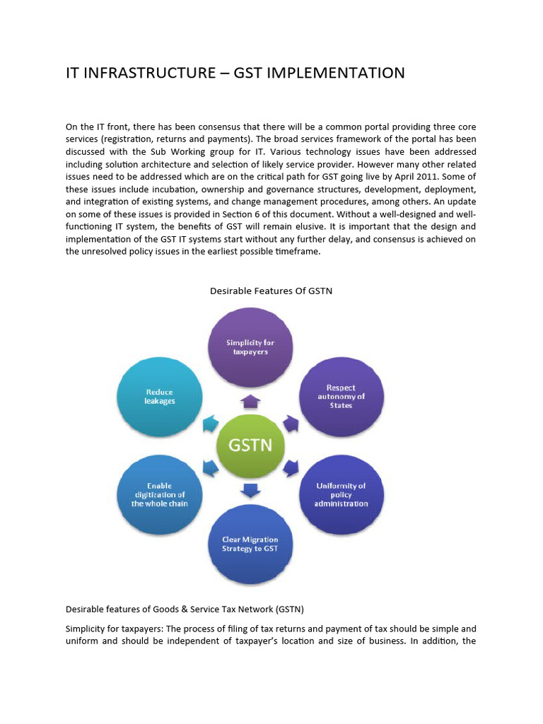 GST-IT_Infrastructure | PDF | Taxes | Government Finances