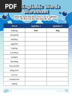 Multisyllabic Word List | PDF