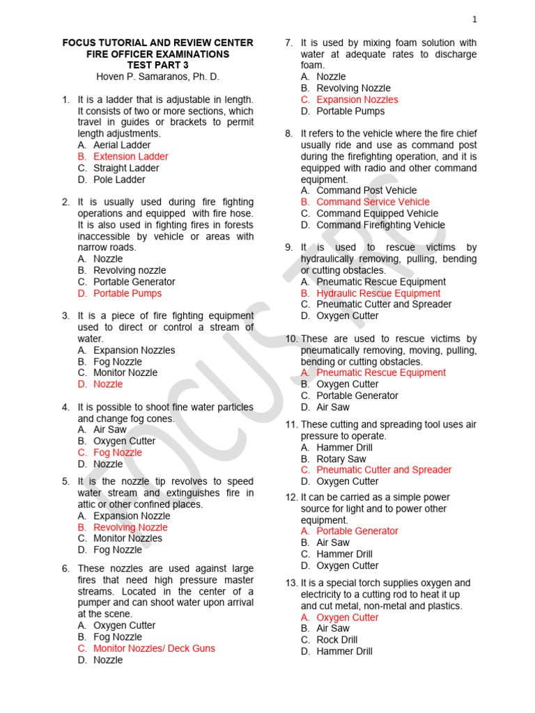 3 Foe Answer Key | Download Free PDF | Personal Protective Equipment ...