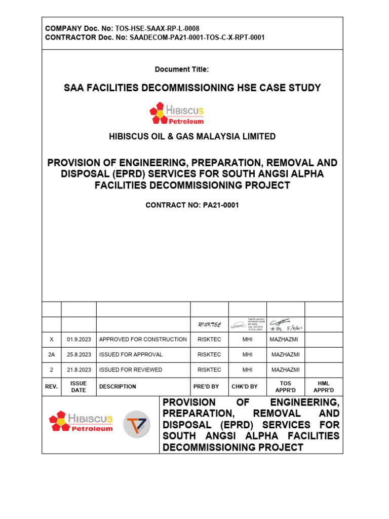 SAA Decommissioning HSE Case Study | PDF