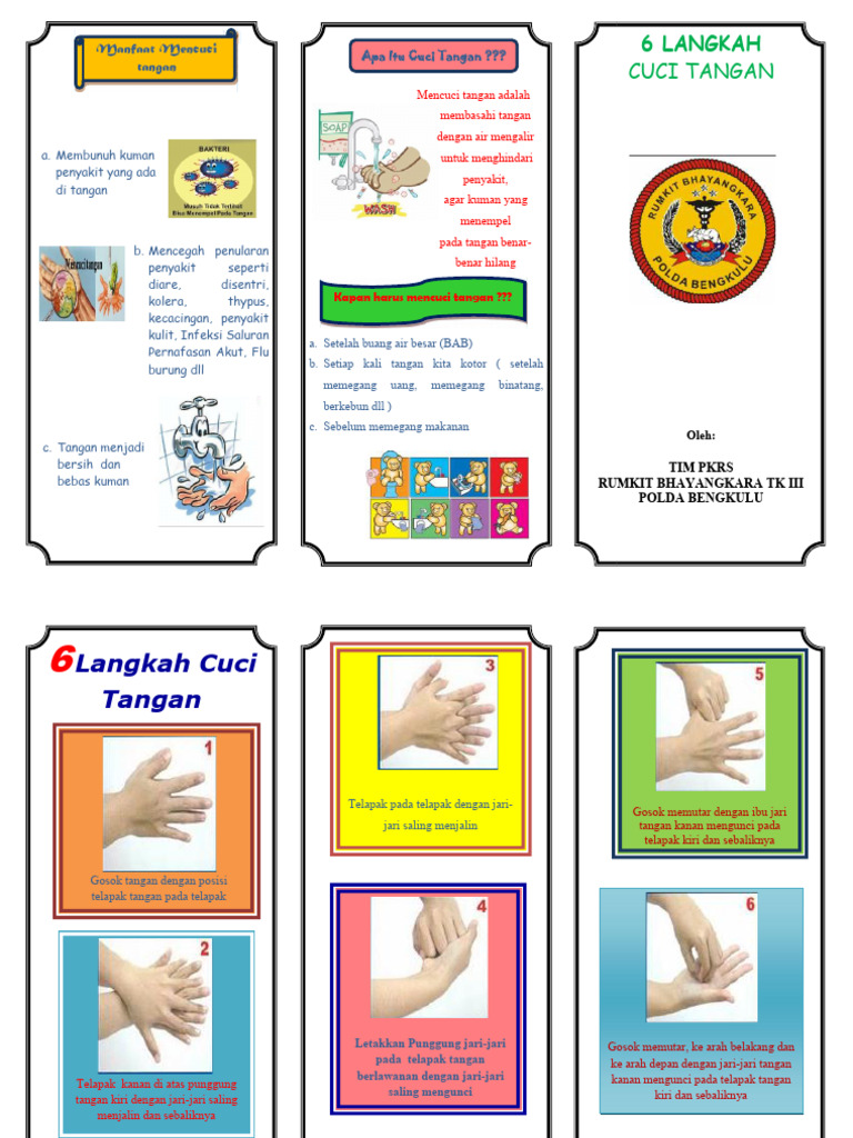 Leaflet 6 Langkah Cuci Tangan | PDF