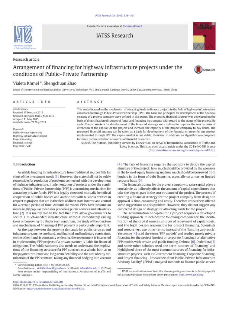 Financing Highway Projects via PPP | PDF | Public–Private Partnership ...